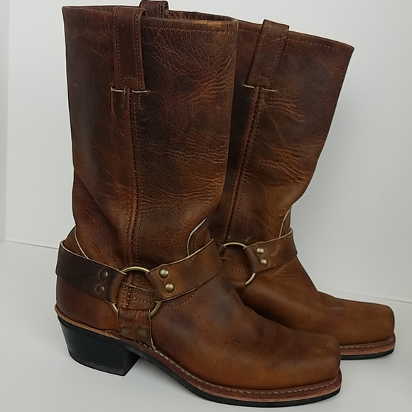 Frye | Shoes | Frye Harness Boot Brown Leather Sz 8 | Poshmark